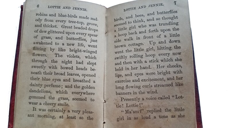 Lottie and Jennie - Rena Ray, Sunday School Union, 1862, Miniature Book ...
