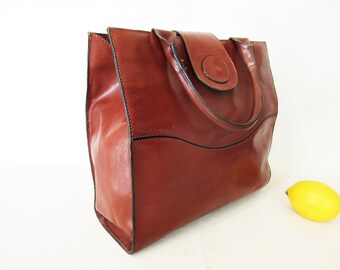 Stiff Leather Bag - Etsy
