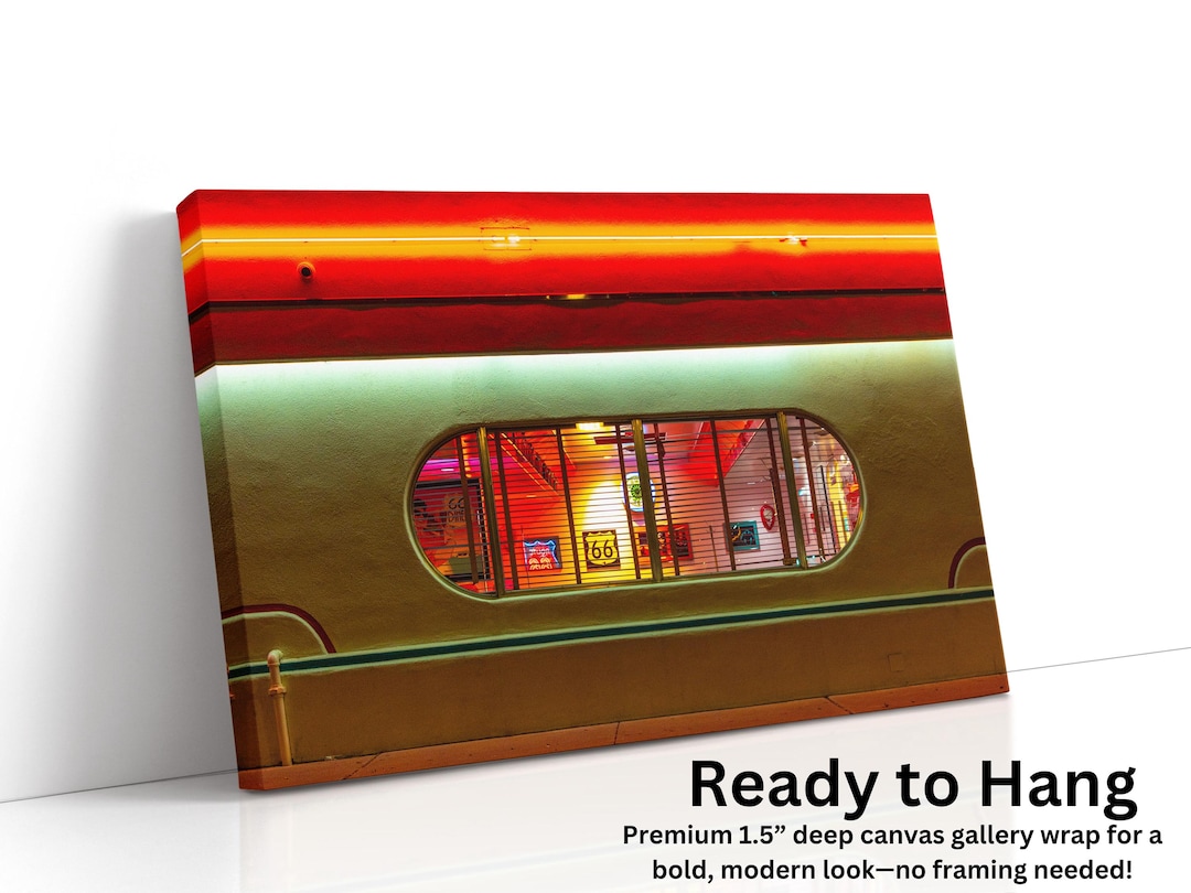 Route 66 Wall Art, Neon Sign Art Print, Retro Diner Photography ...