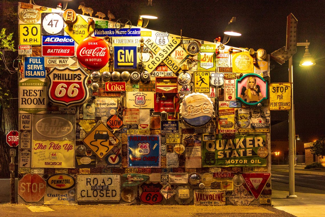 Route 66 Sign Collage Print – Vintage Americana Roadside Wall Art - Etsy