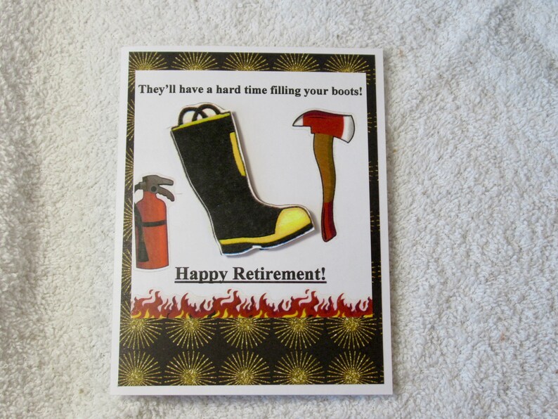 Retirement Card for a Firefighter Happy Retirement Fireman - Etsy