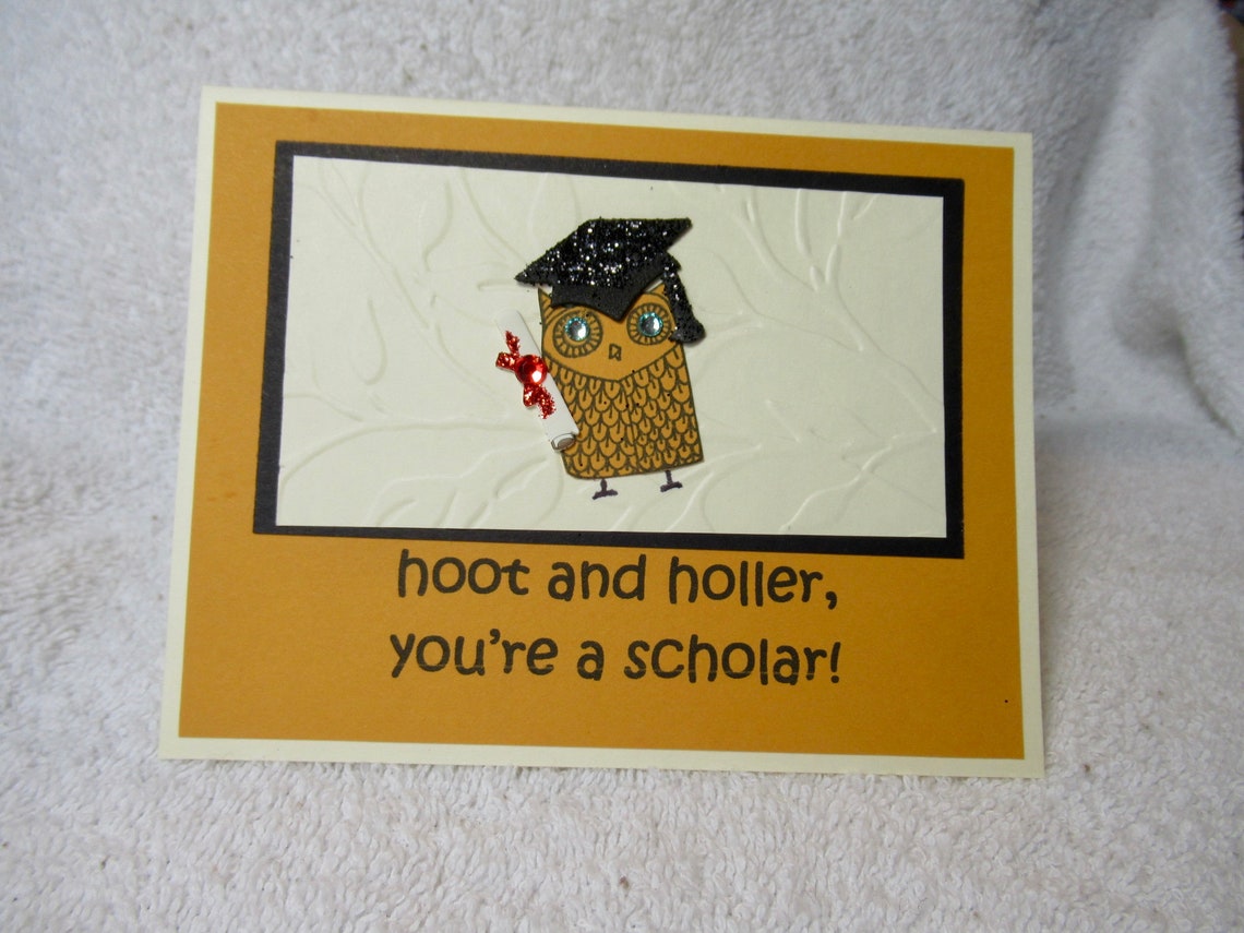 Graduation Card Featuring Owl Graduate Handmade Dimensional - Etsy