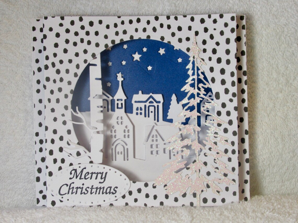 Hand Made Christmas Shadow Box Card Diorama Greeting Cards - Etsy