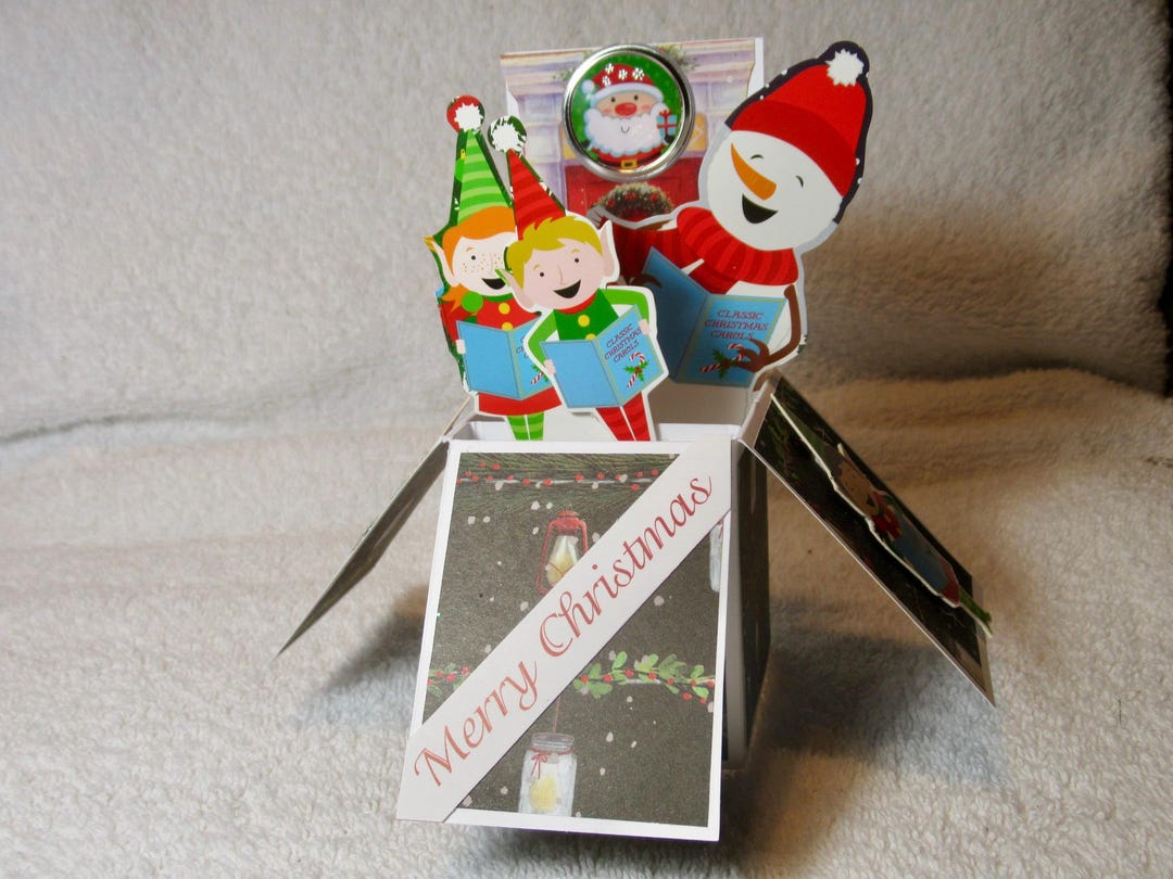 Pop up Box Style, Original Hand Made Holiday Card. One of a Kind, Folds ...