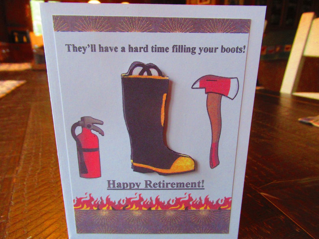 Firefighter Retirement Card: Handmade Dimensional Design - Etsy