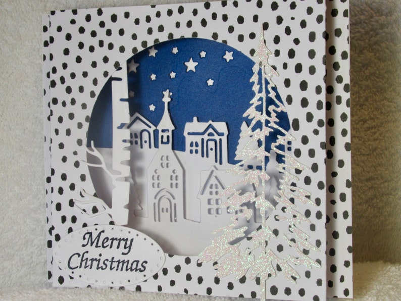 Hand Made Christmas Shadow Box Card Diorama Greeting Cards - Etsy