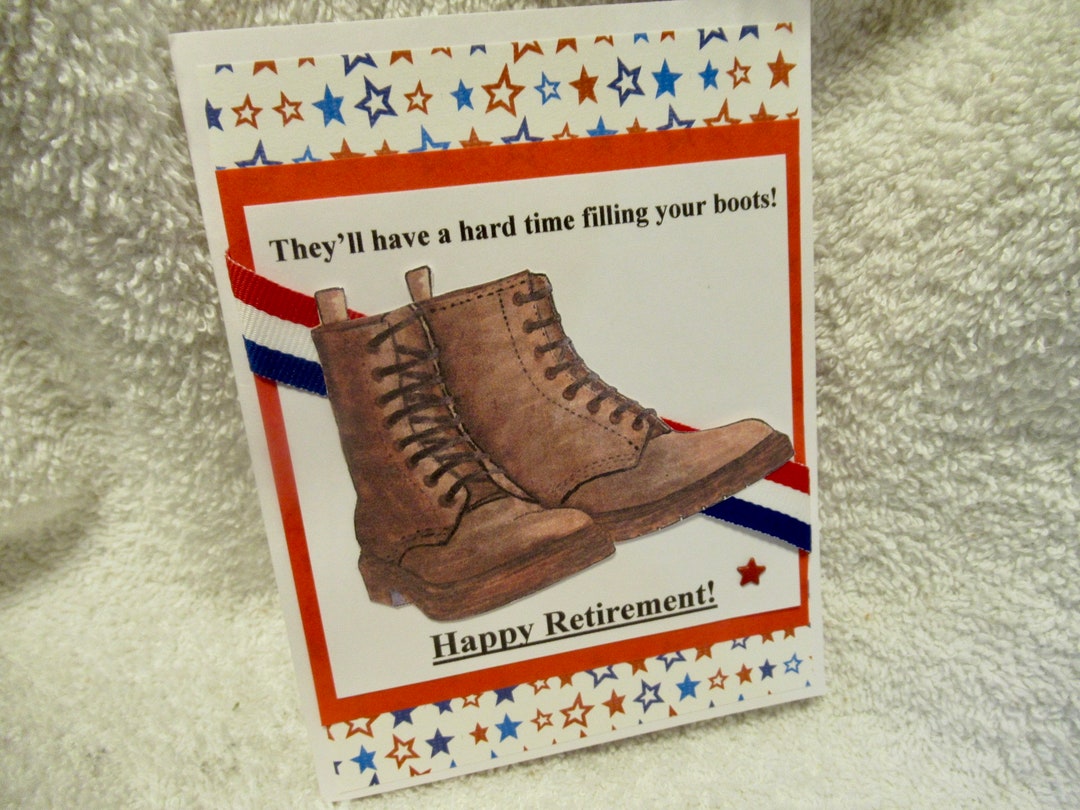 Handmade Retirement Card: Military or Civilian, Boots or Shoes - Etsy
