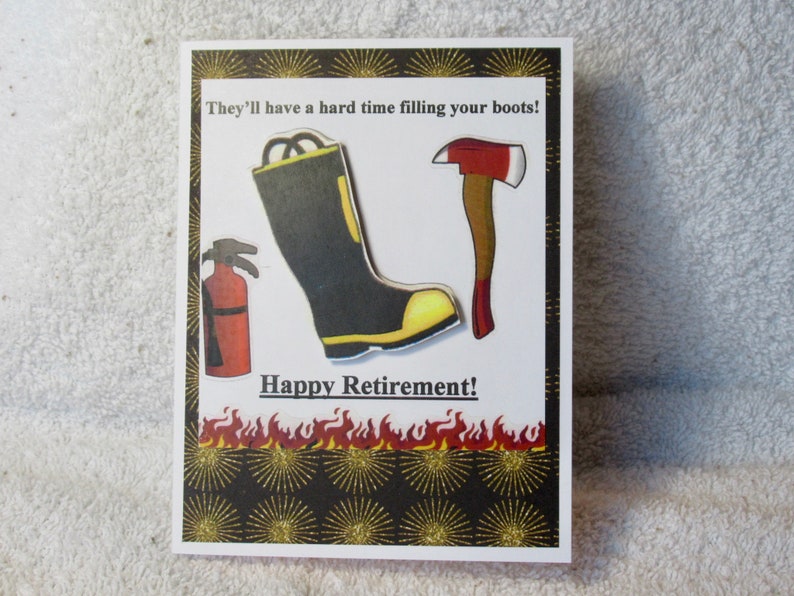 Retirement Card for a Firefighter Happy Retirement Fireman - Etsy