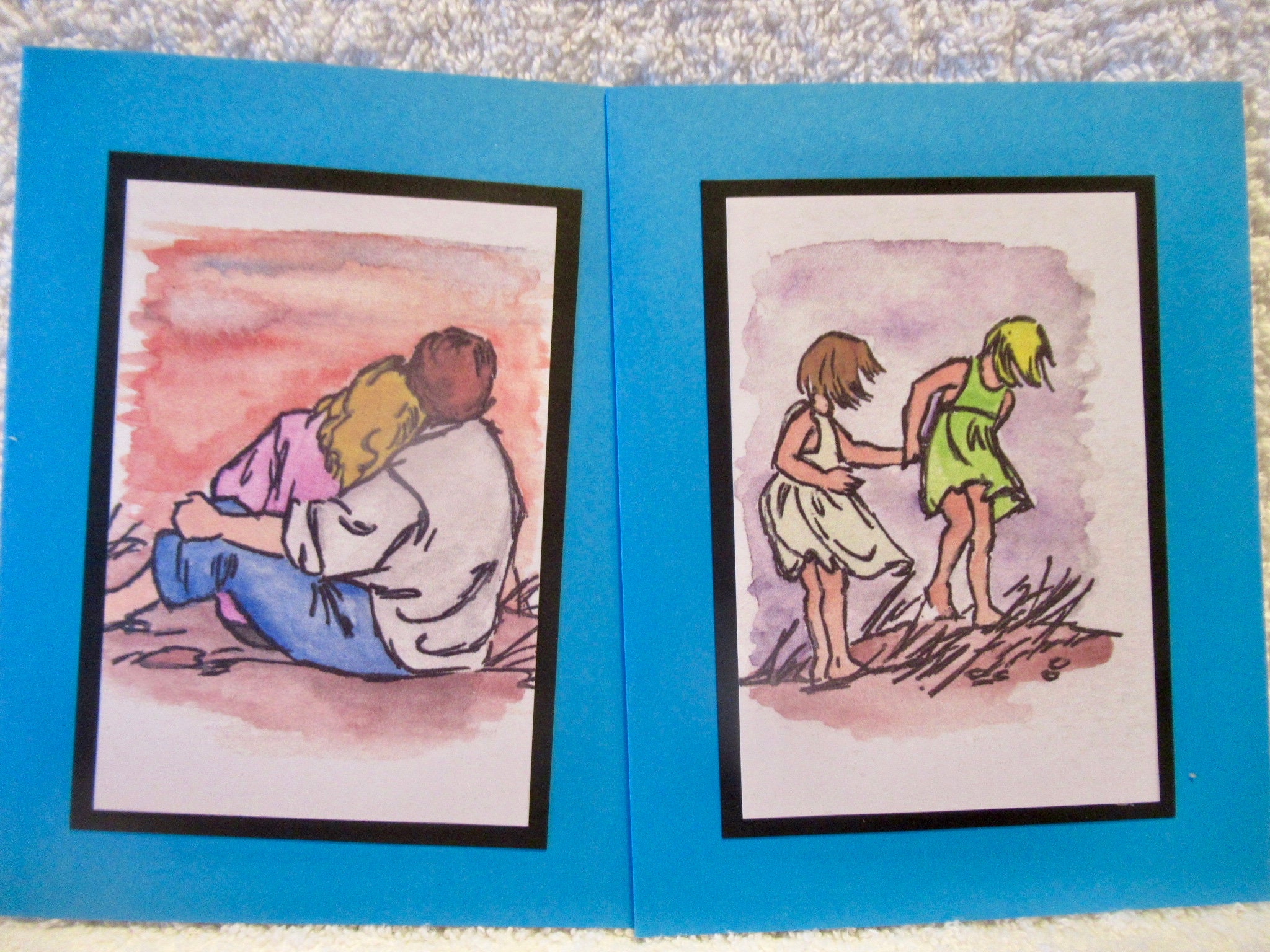 Set of 8 Hand Made Note Cards With Envelopes Stamped and - Etsy