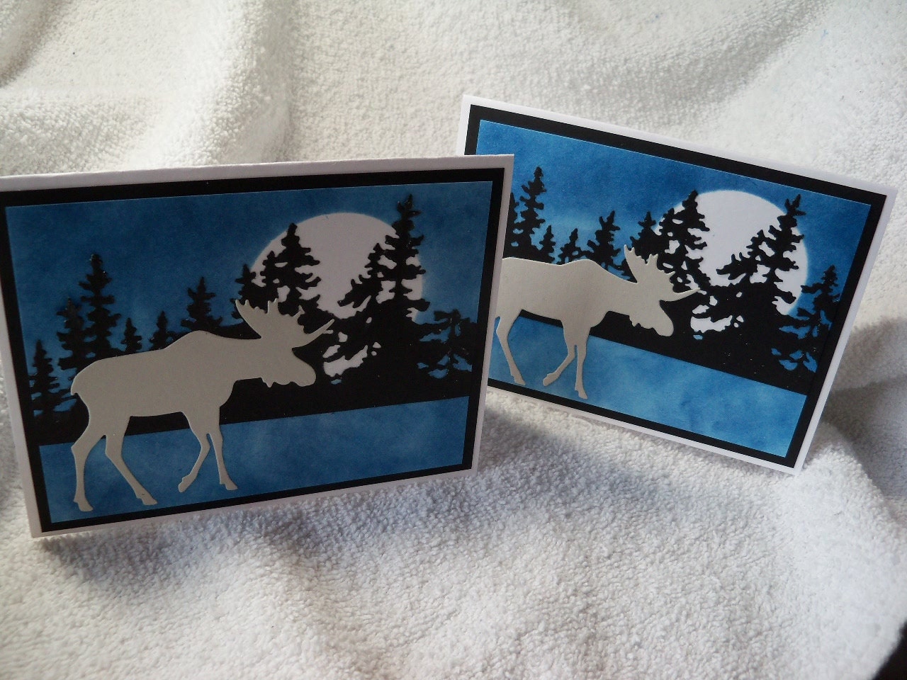 Handmade Moose Card: Die Cut Moonlight Greeting - Etsy