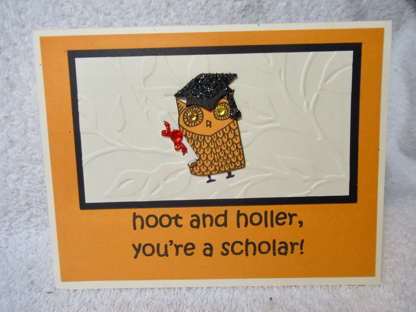 Graduation Card Featuring Owl Graduate, Handmade Dimensional Graduation ...