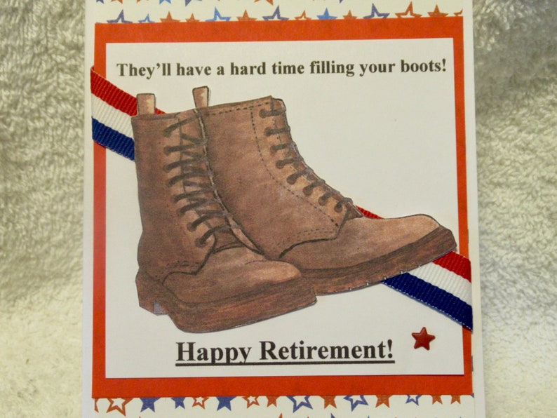 Handmade Retirement Card: Military or Civilian, Boots or Shoes - Etsy