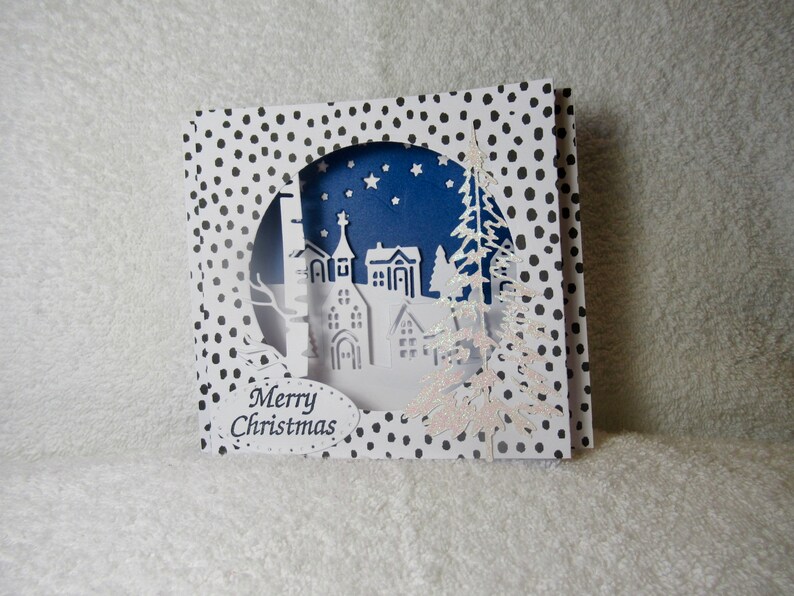Hand Made Christmas Shadow Box Card Diorama Greeting Cards - Etsy
