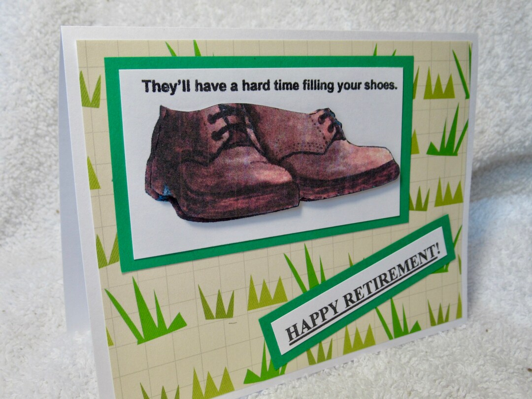 Handmade Retirement Card for Him: Filling Your Shoes - Etsy