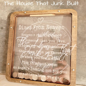 Dimes From Heaven Custom Wood Piggy Bank Memorial Bereavement - Etsy