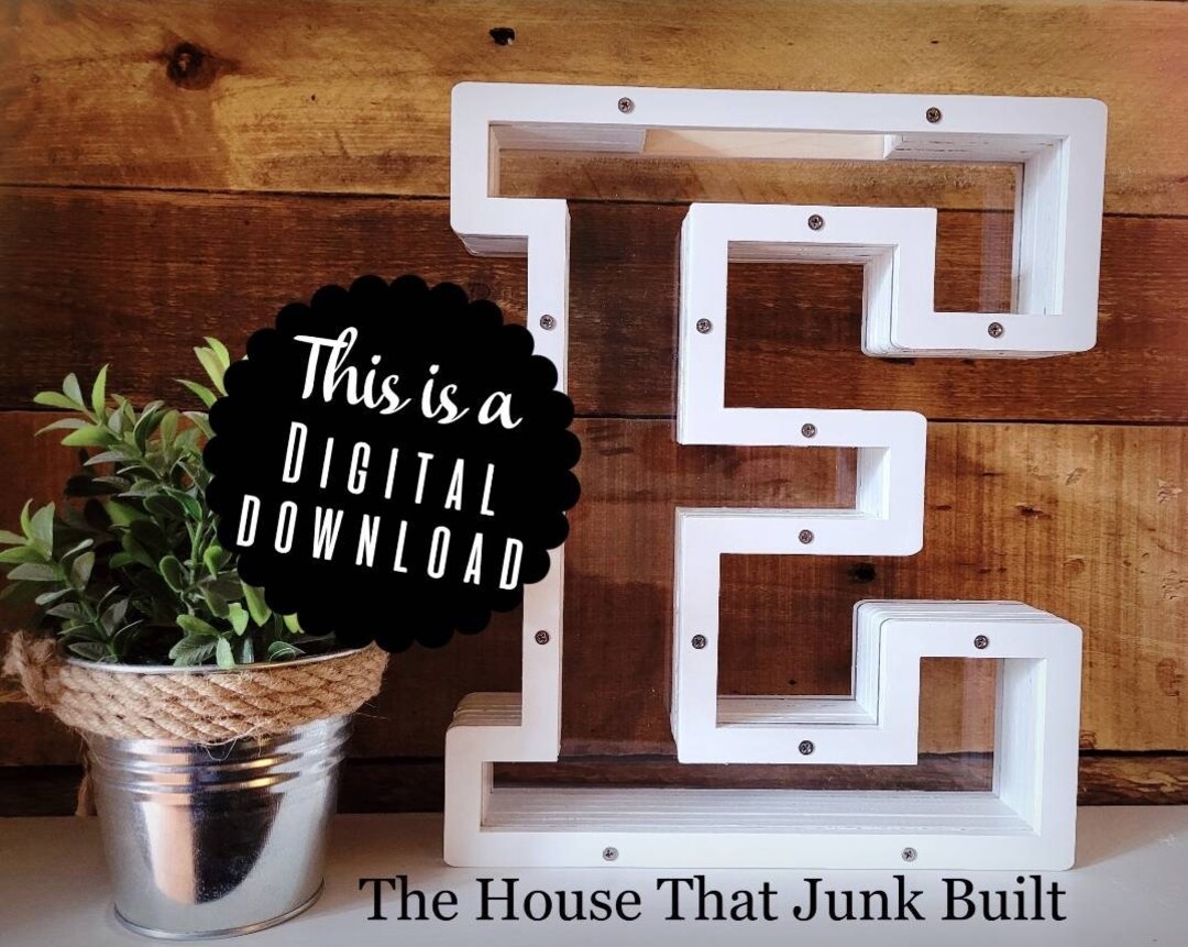 E Letter Bank Custom Alphabet Piggy Bank Digital File SVG Download ...