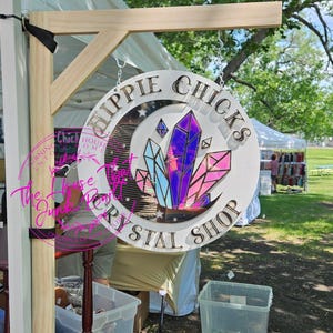 Custom Canopy Business Sign – Wood & Acrylic Booth Display Sign for ...