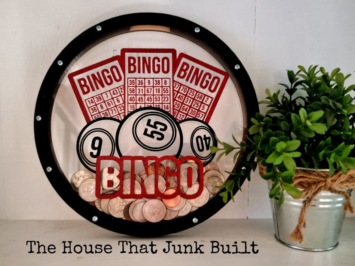 Bingo Money Wood Piggy Bank Bingo Fund Custom Bank | Etsy