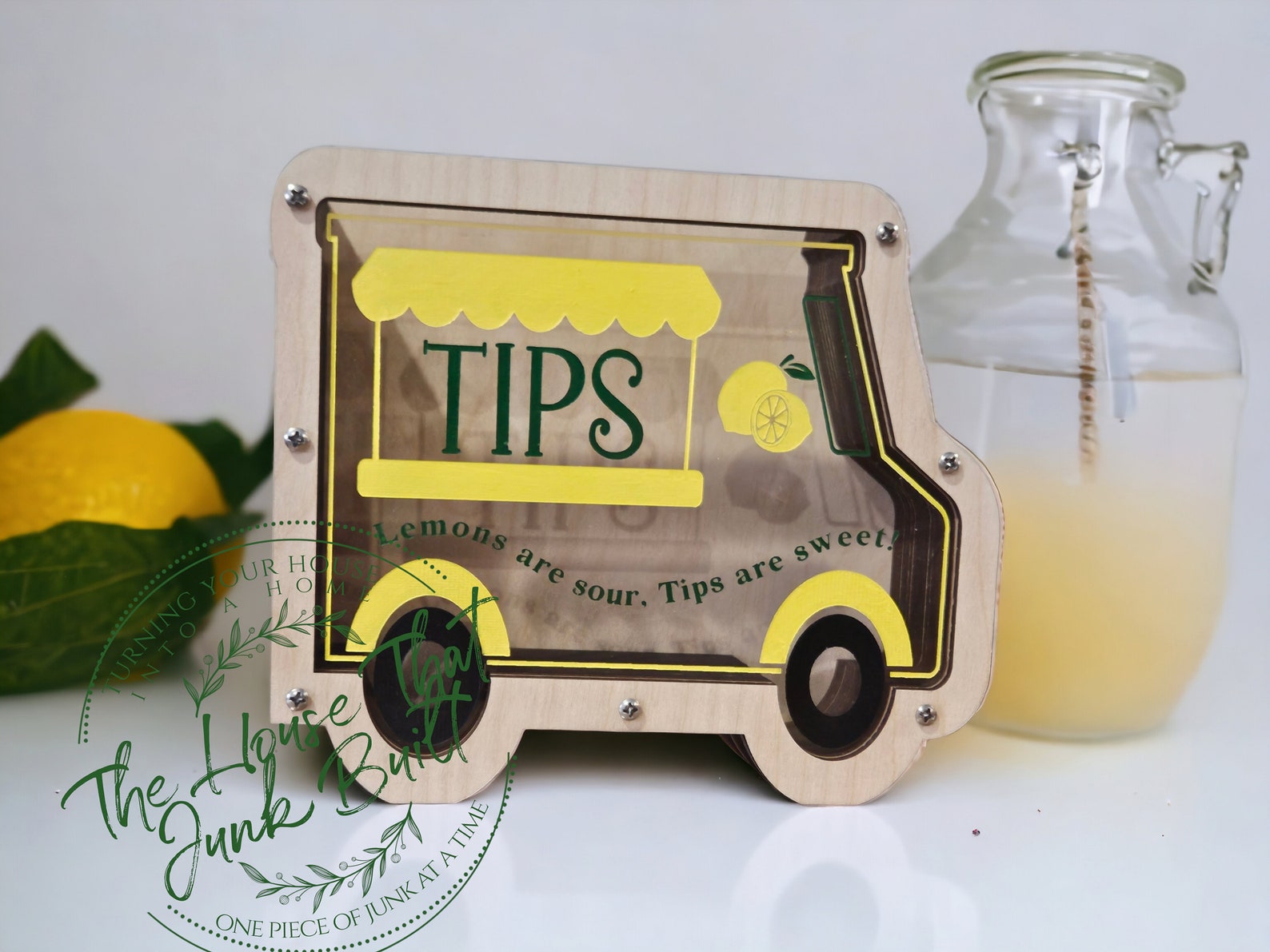 Food Truck Tip Jar – Funny Wood & Acrylic Tip Box for Food Trucks ...