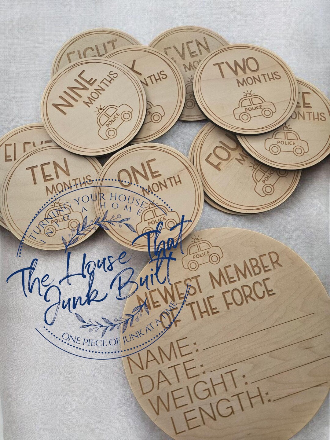 Police Monthly Milestone Marker Baby Photos Photo Props Baby Registry ...