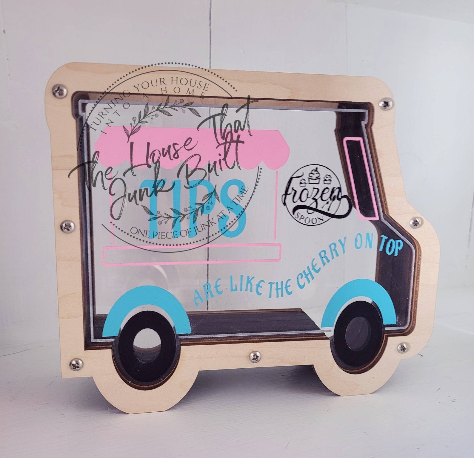 Food Truck Tip Jar – Funny Wood & Acrylic Tip Box for Food Trucks ...