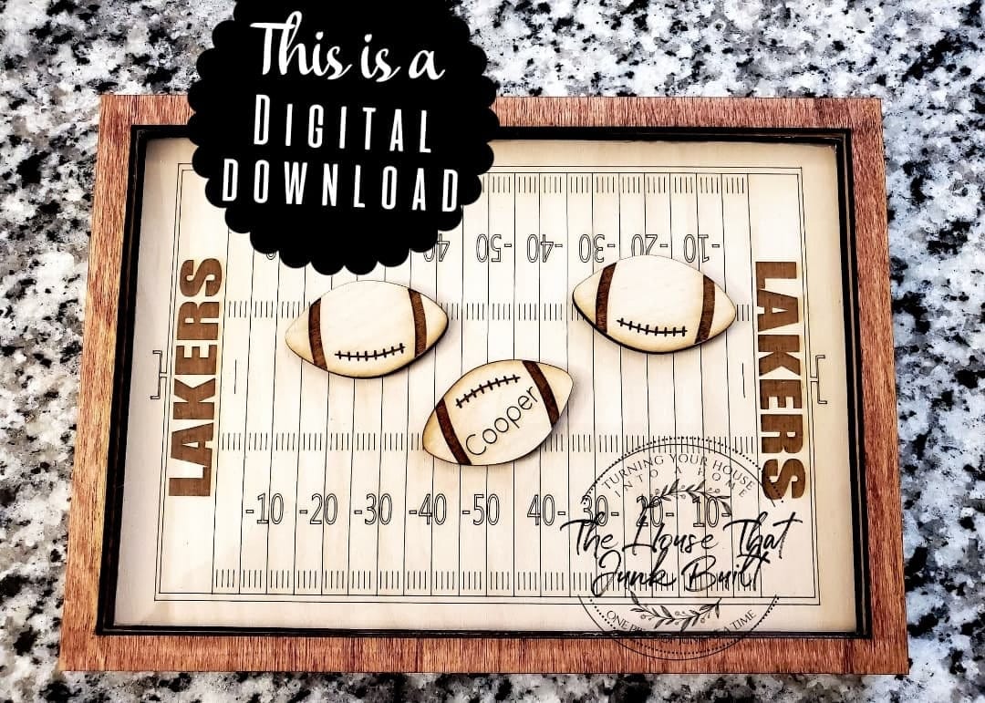 Football Field Memorial Frame Coach Team Gift SVG Digital File - Etsy