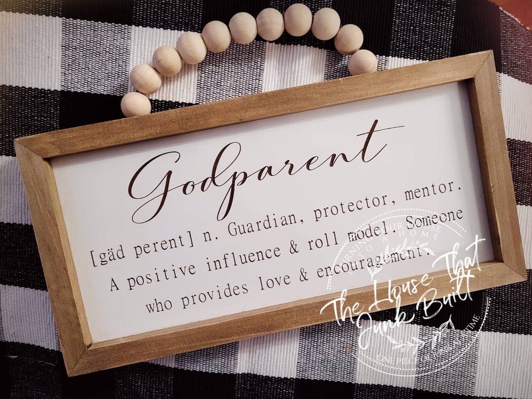 Boho Farmhouse Sign Godparent Definition Decor - Etsy