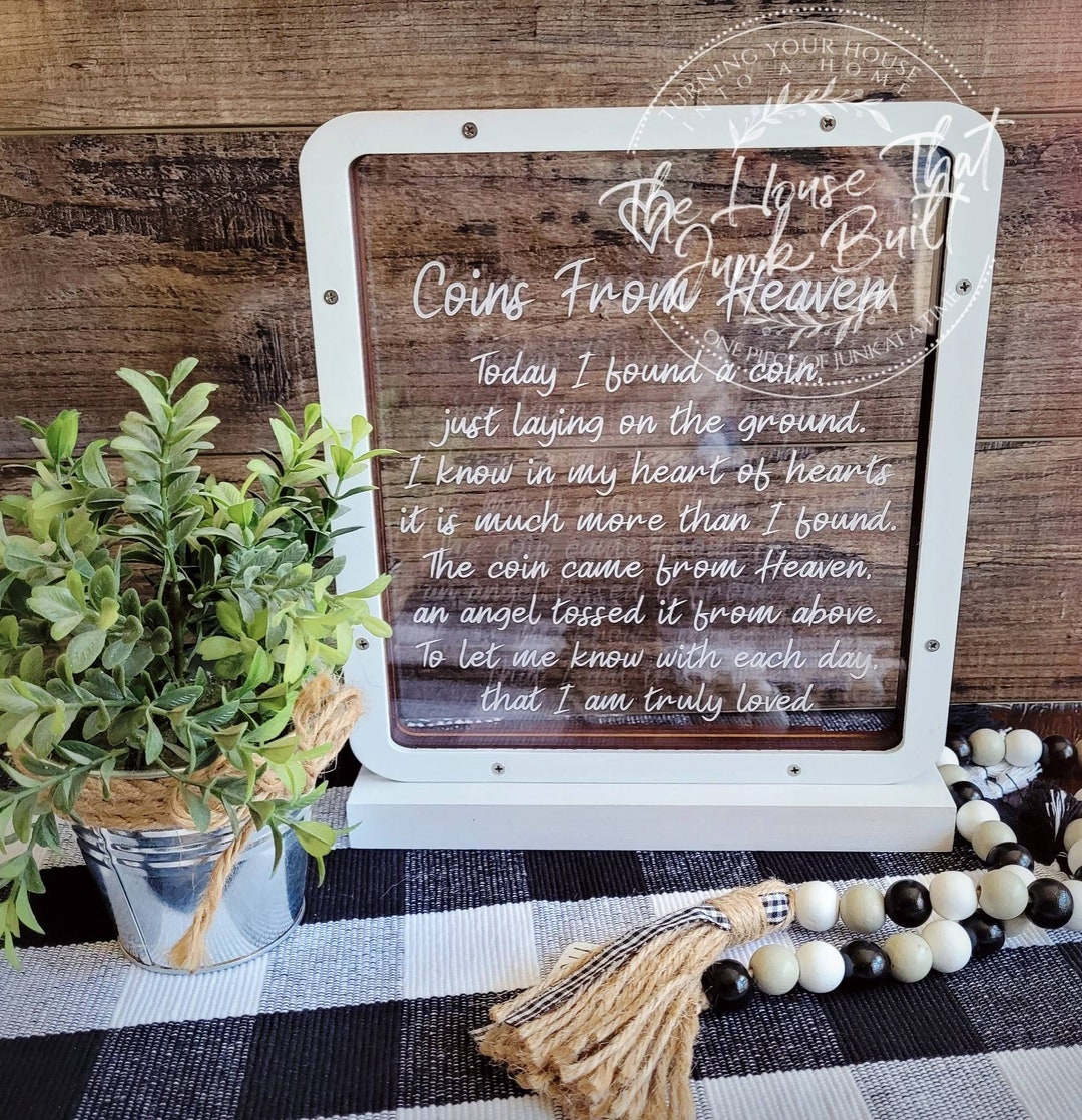 Coins From Heaven Piggy Bank Custom Memorial Bereavement Sympathy Loss ...