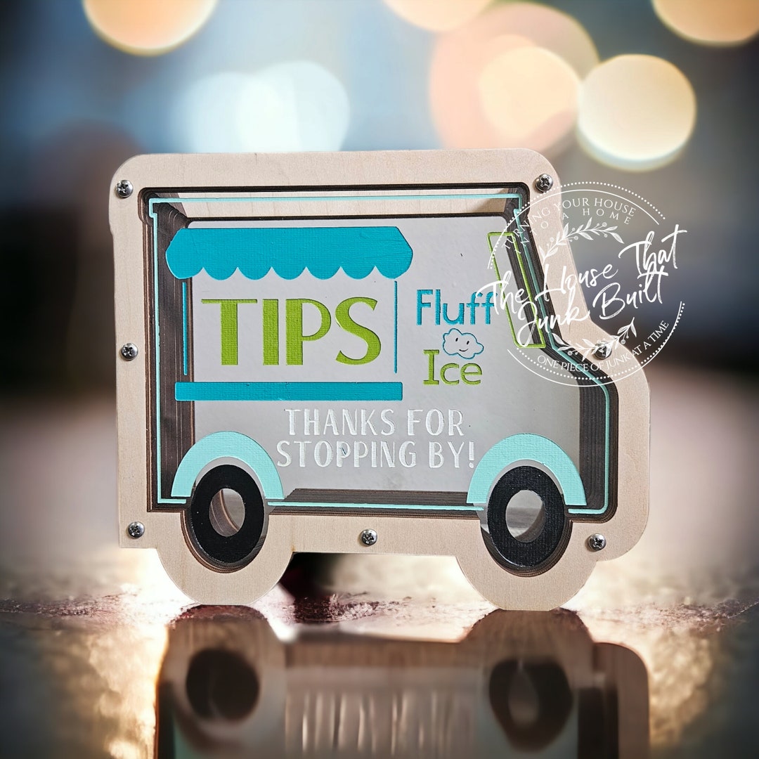 Food Truck Tip Jar – Funny Wood & Acrylic Tip Box for Food Trucks ...