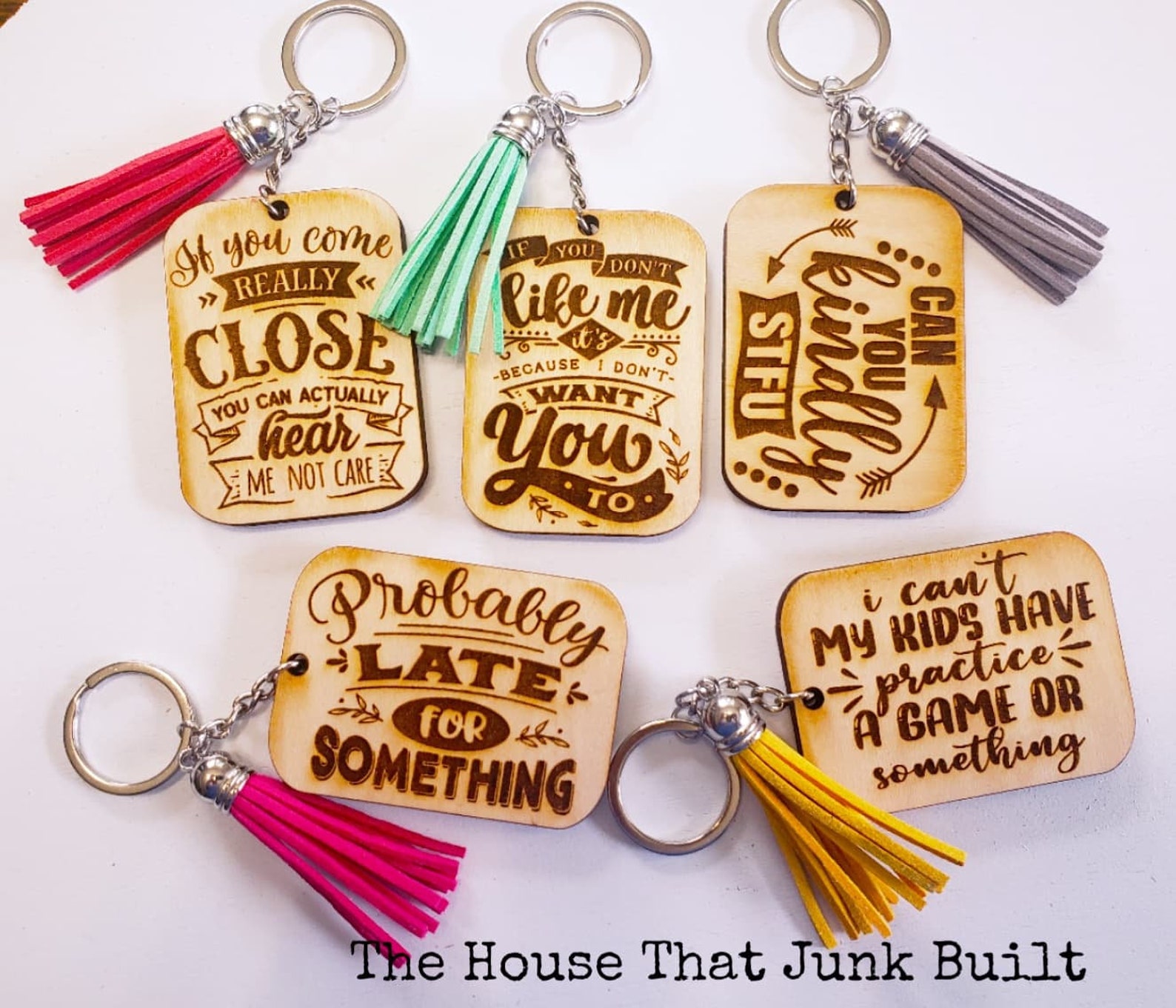 Handmade wood keychains Funny Sarcastic Snarky | Etsy