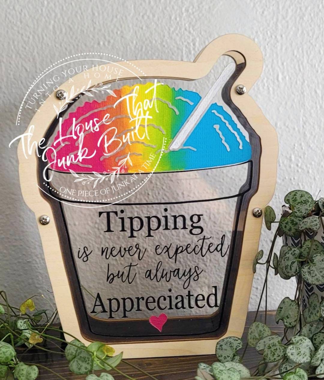 Tip Jar Shaved Ice Snowcone Custom - Etsy