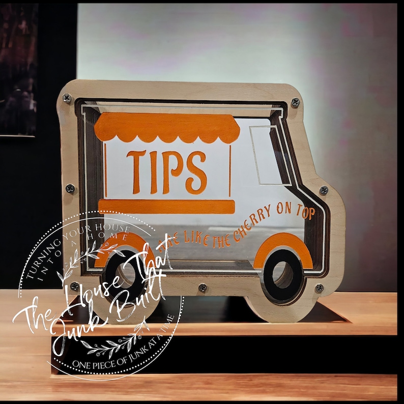 Food Truck Tip Jar – Funny Wood & Acrylic Tip Box for Food Trucks ...