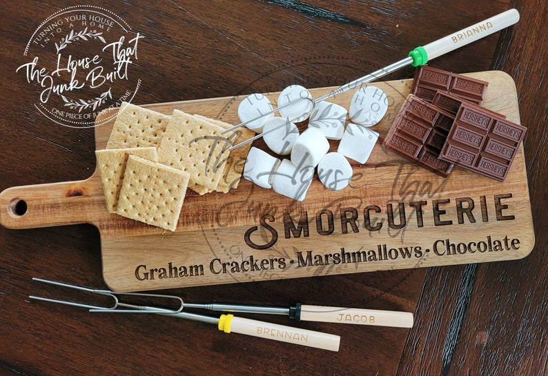 Smorcuterie Board Smores Station With Personalized Sticks - Etsy