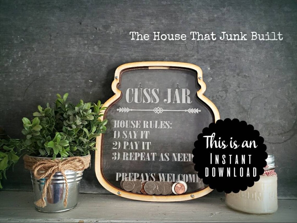 Cuss Jar Bank DIGITAL SVG FILE - Etsy