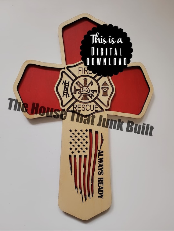 Fire Rescue Cross Digital SVG Download Laser Cut File | Etsy