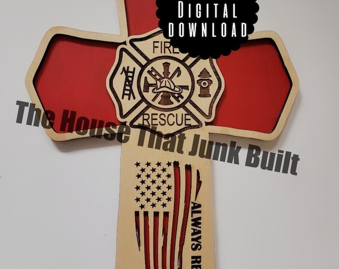 Fire Rescue Cross Digital SVG Download Laser Cut File - Etsy