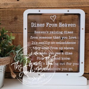 Pennies Dimes Coins From Heaven Bank Wood Piggy Bank Memorial ...