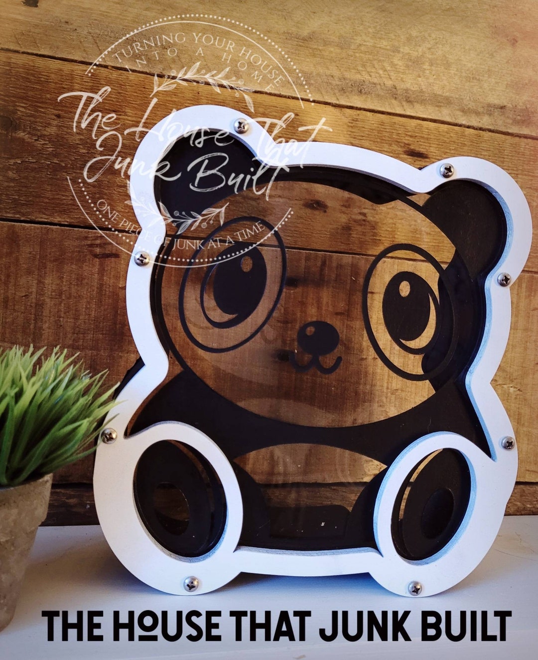 Panda Wood Standing Piggy Bank - Etsy