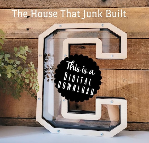 C Bank Digital SVG Piggy Bank File ONLY Custom Alphabet | Etsy