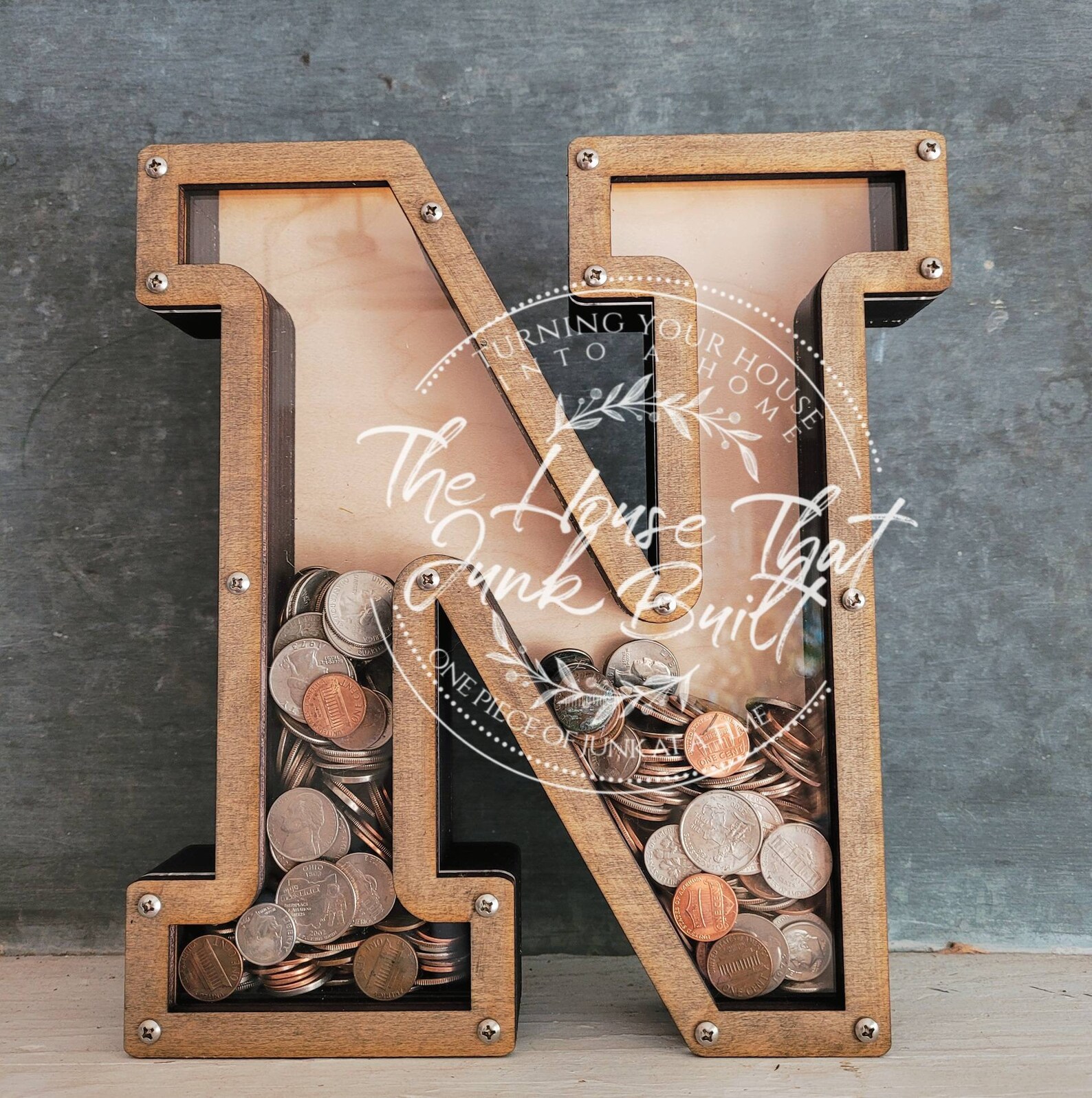 Alphabet Piggy Banks ANY Letter Wood Piggy Bank Letter Bank - Etsy