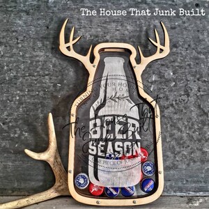 Beer Season Custom Wood Piggy Bank Bottle Cap Bank Man Cave - Etsy