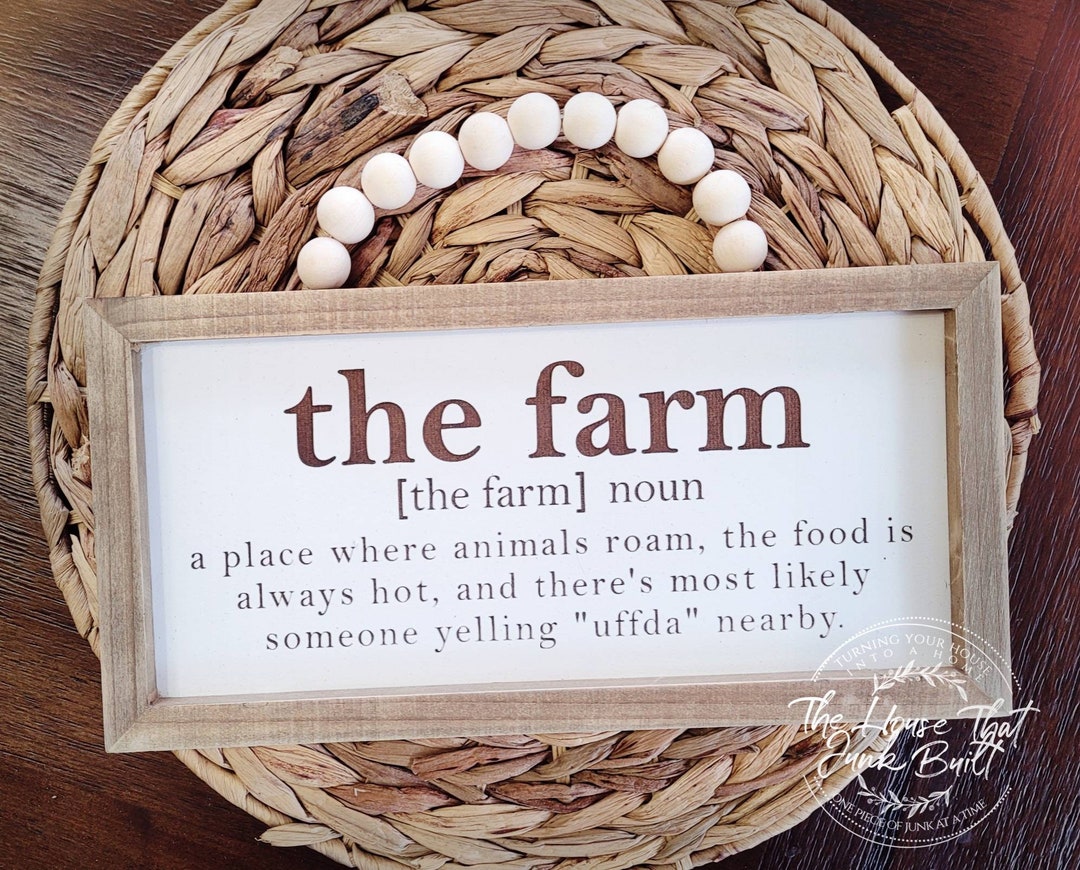 Farm Definition Sign – Boho Beaded Hanger Wall Decor, Rustic Farmhouse ...