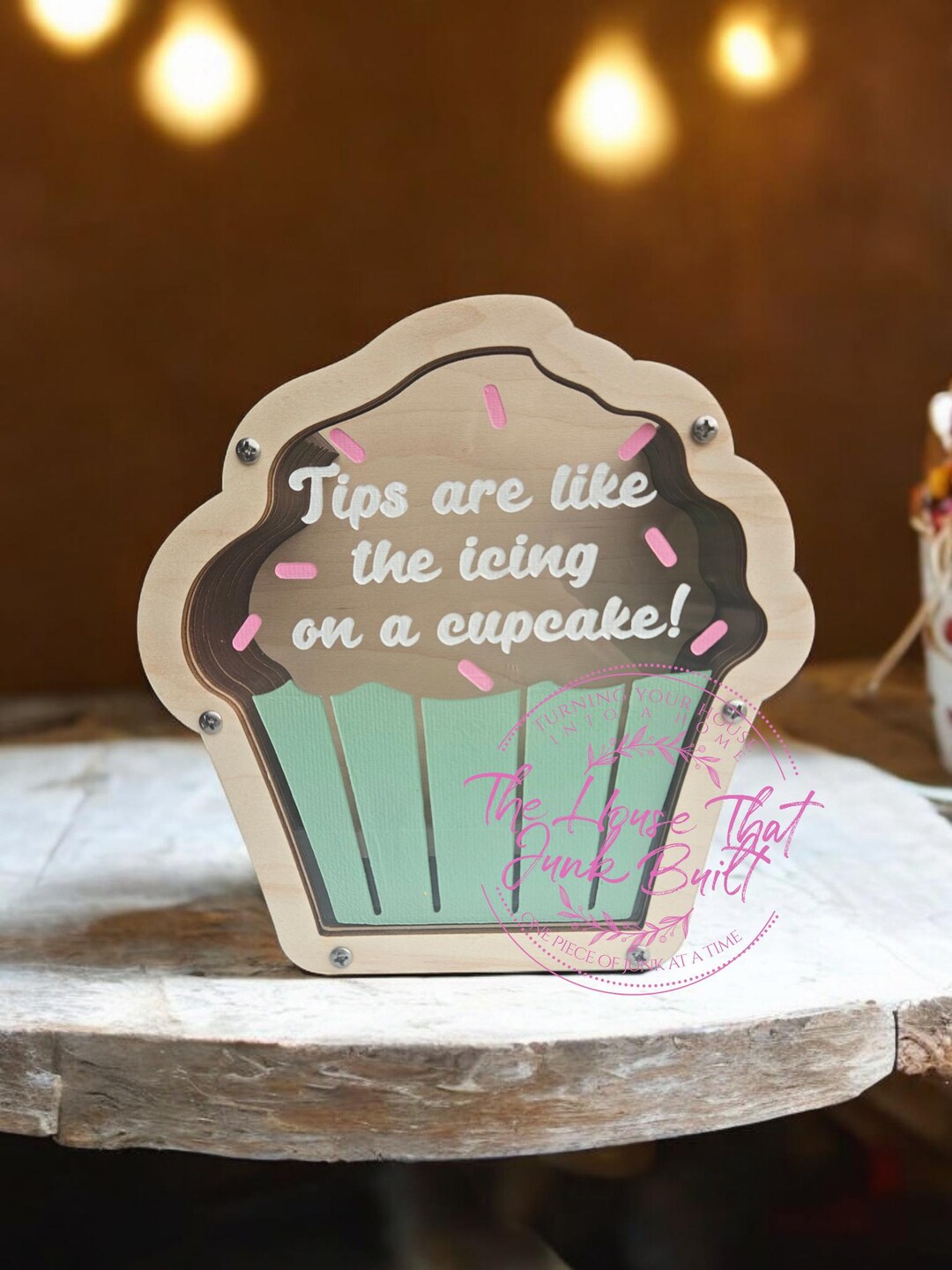 Cupcake Tip Jar Bakery Decor Custom - Etsy