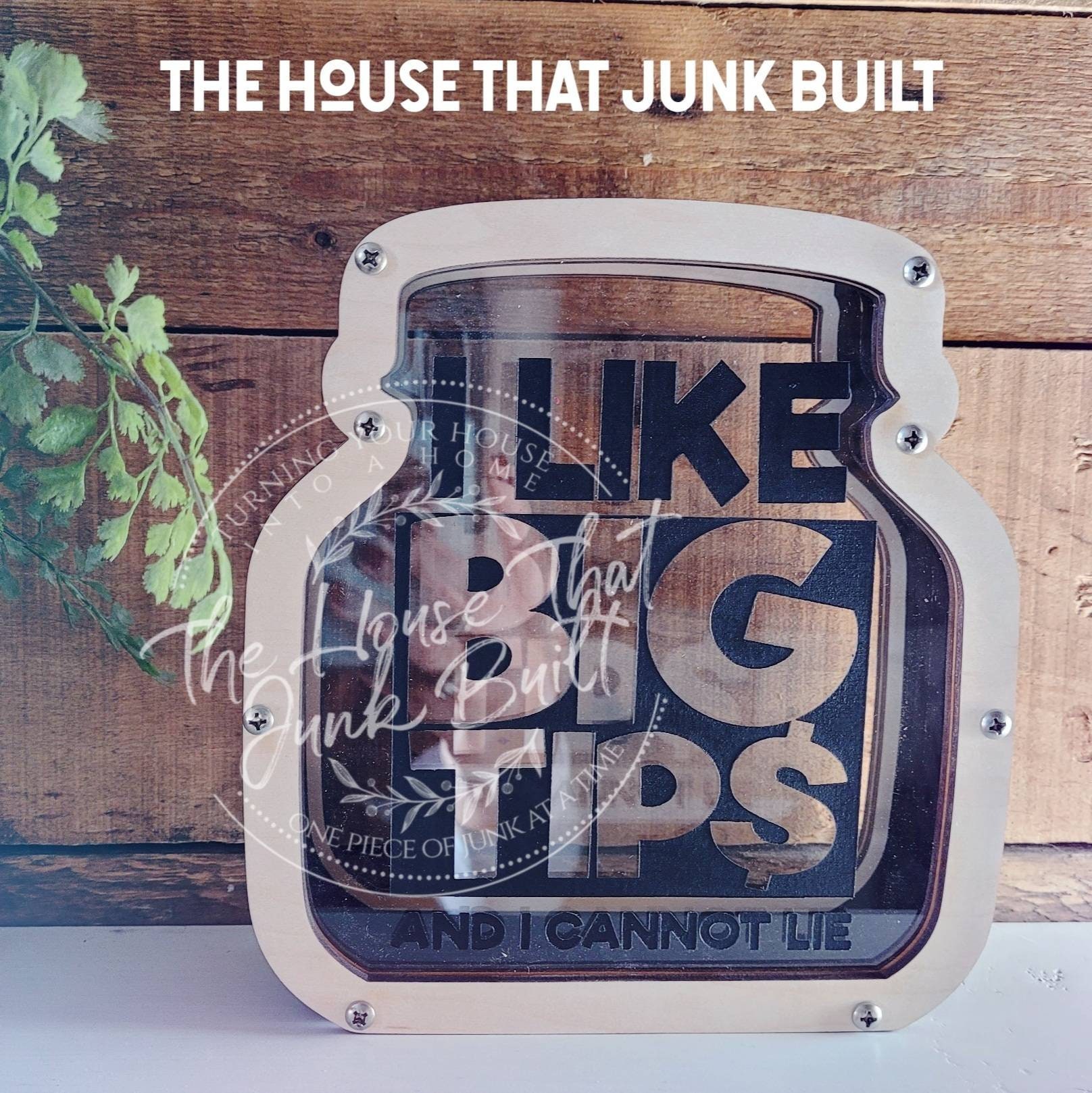 Funny Tip Jar – “I Like Big Tips I Cannot Lie” – Wood & Acrylic Tip Box ...