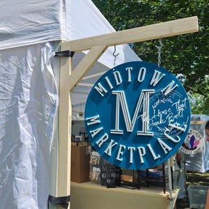 Custom Canopy Business Sign – Wood & Acrylic Booth Display Sign for ...