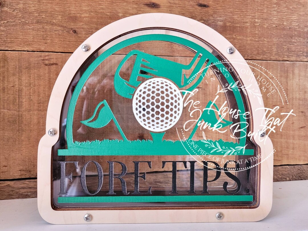 Golf Tip Jar – Funny Painted Acrylic & Wood Jar for Tips | Golfer Gift ...