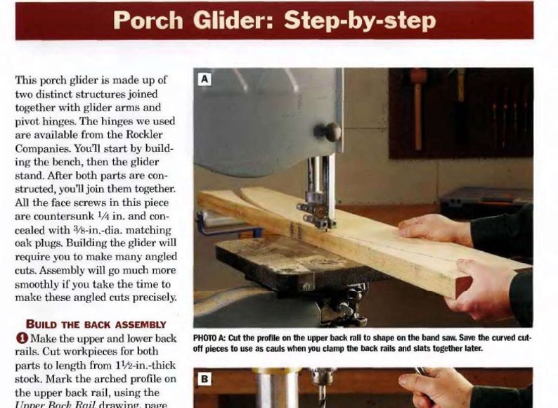 Porch Glider Woodworking Plans: DIY Patio Furniture (PDF Download) - Etsy