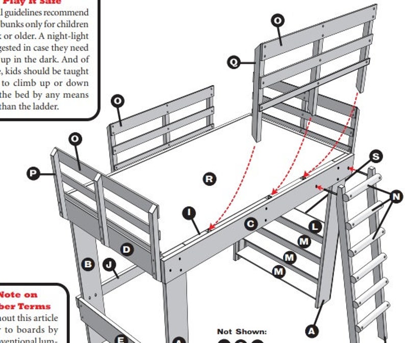 DIY Twin Loft Bed Woodworking Plans: Kids Furniture Project (PDF ...