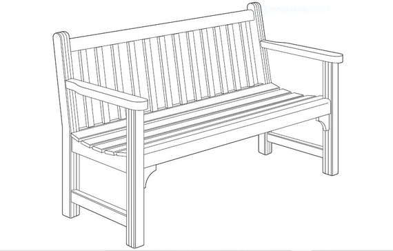 How To Draw A Garden Bench
