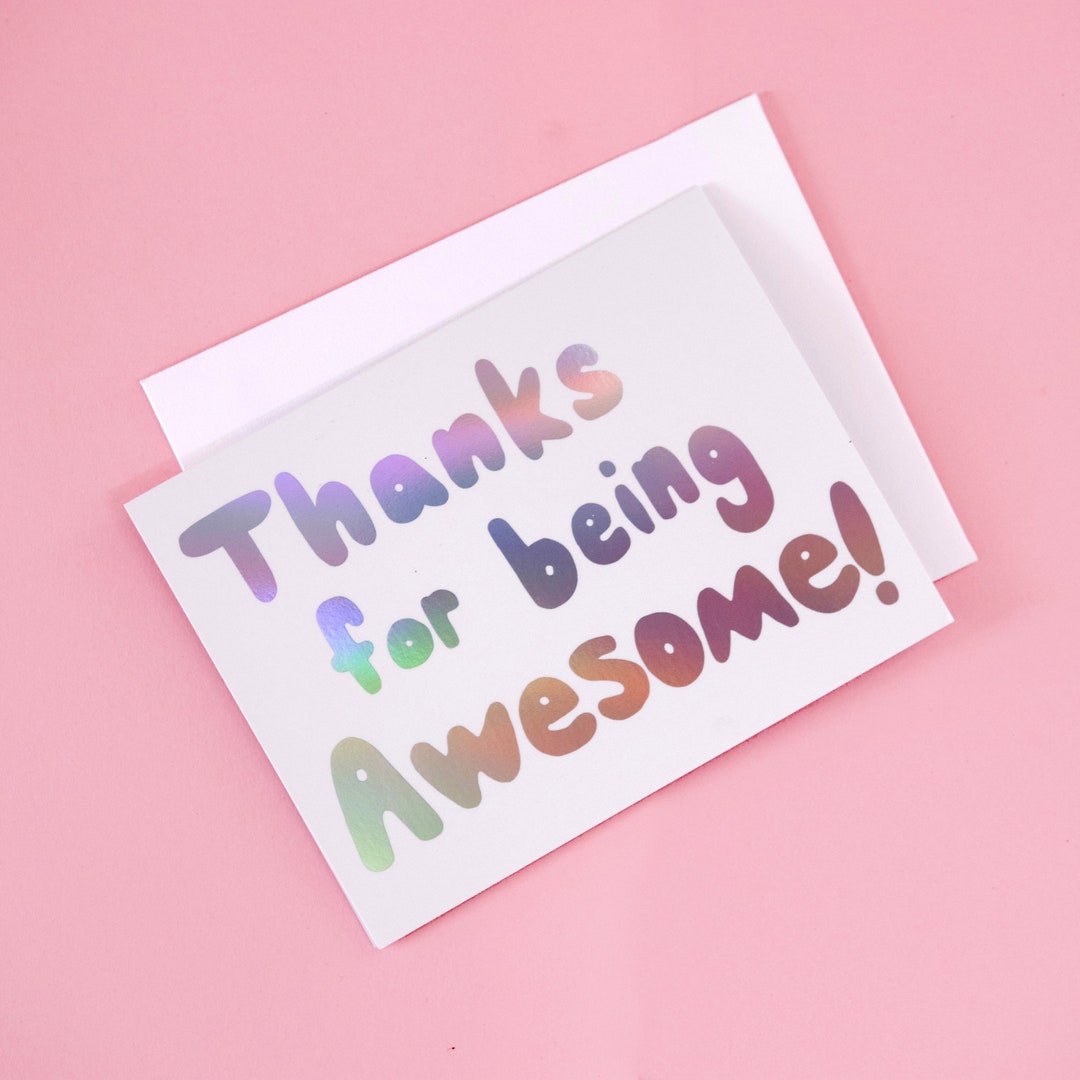 Thank You Card - Thanks for Being Awesome - Etsy
